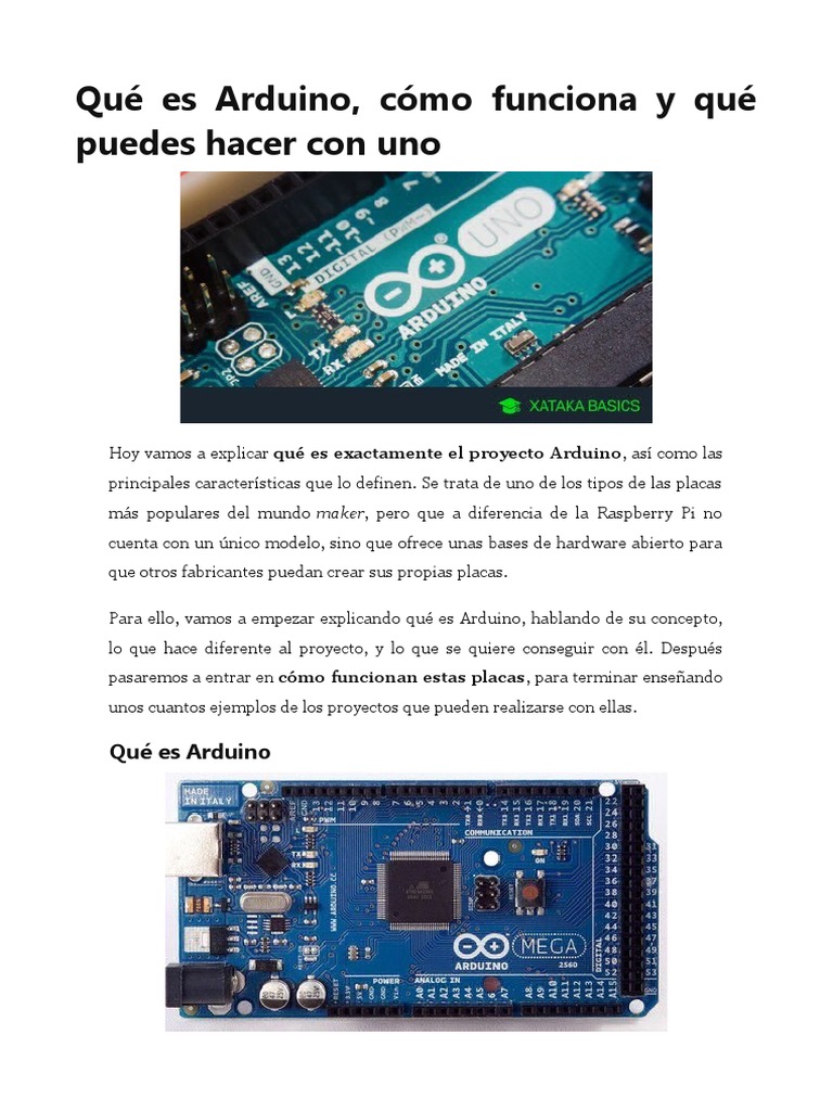 Qué Es Arduino | PDF | Arduino | Microcontrolador Qué Es Arduino | PDF | Arduino | Microcontrolador
