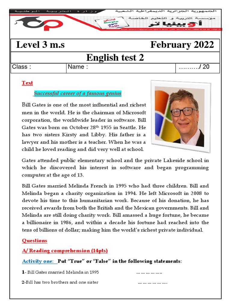 Dzexams 3am Anglais 391728 | PDF