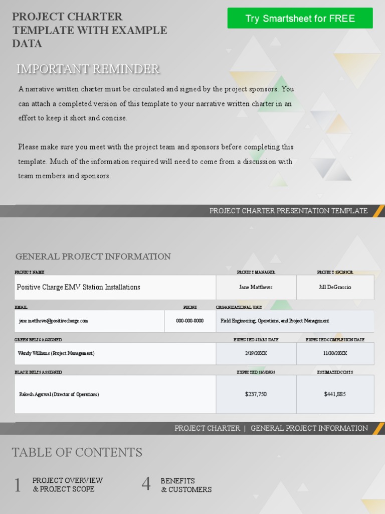 IC Project Charter With Example Data 8556 - PowerPoint | PDF | Project ...