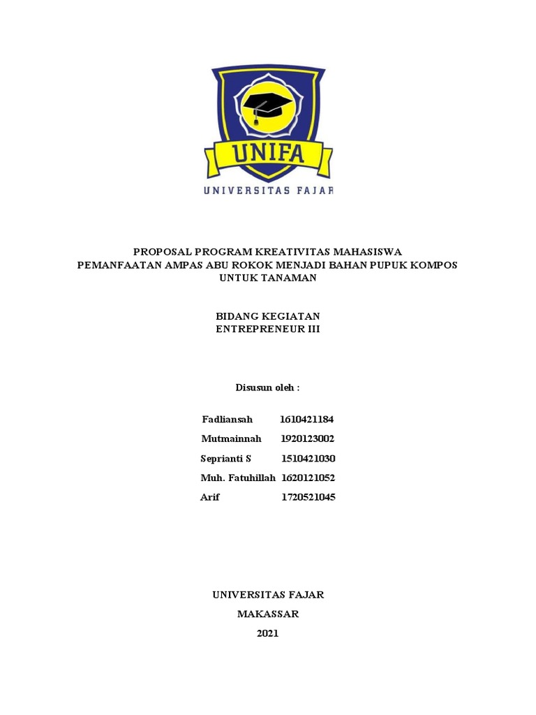 Proposal Entrepreneur | PDF | Seni