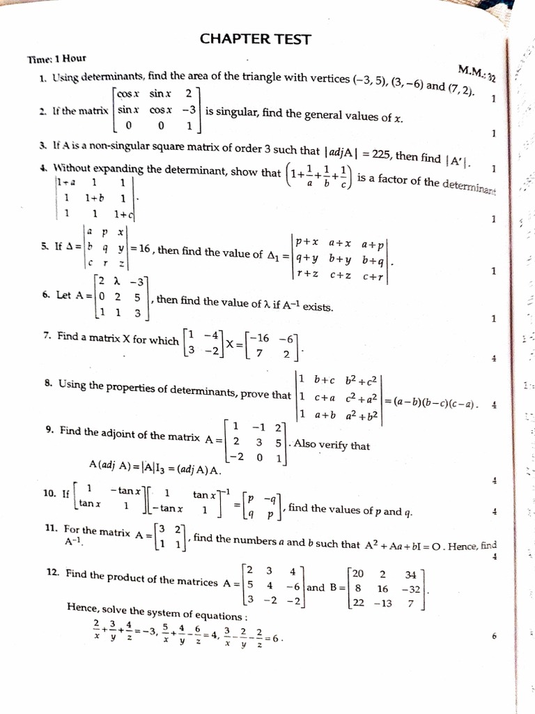 Maths HHW | PDF | Matrix (Mathematics) | Functions And Mappings