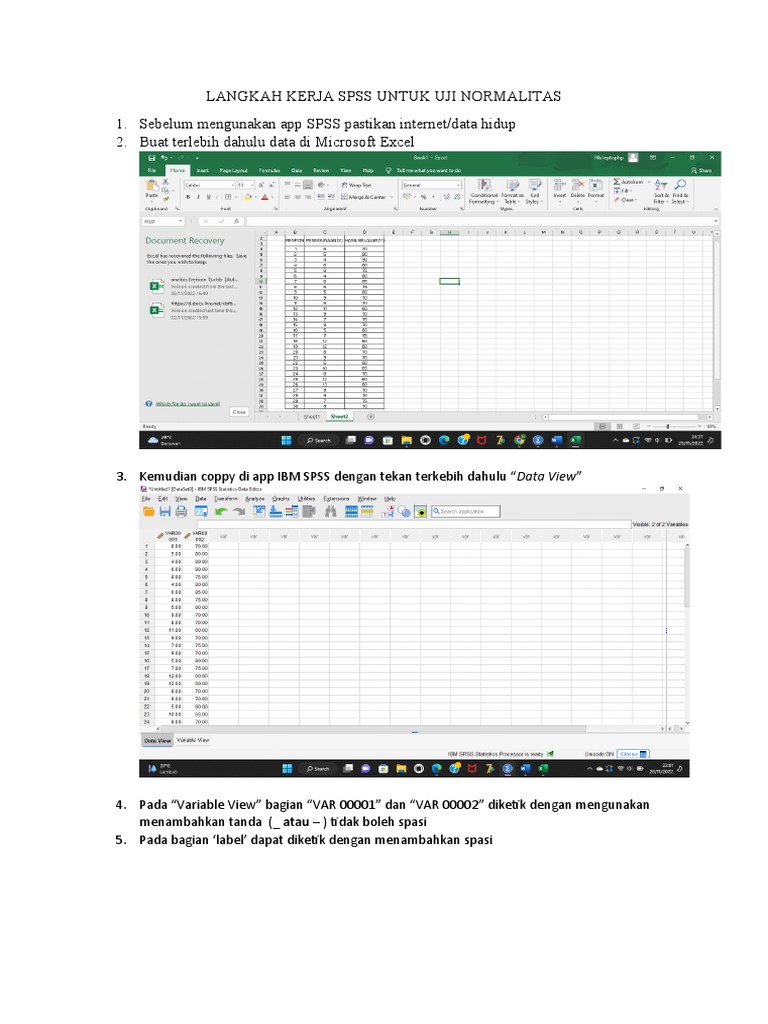 Langkah Kerja SPSS Untuk Uji Normalitas | PDF