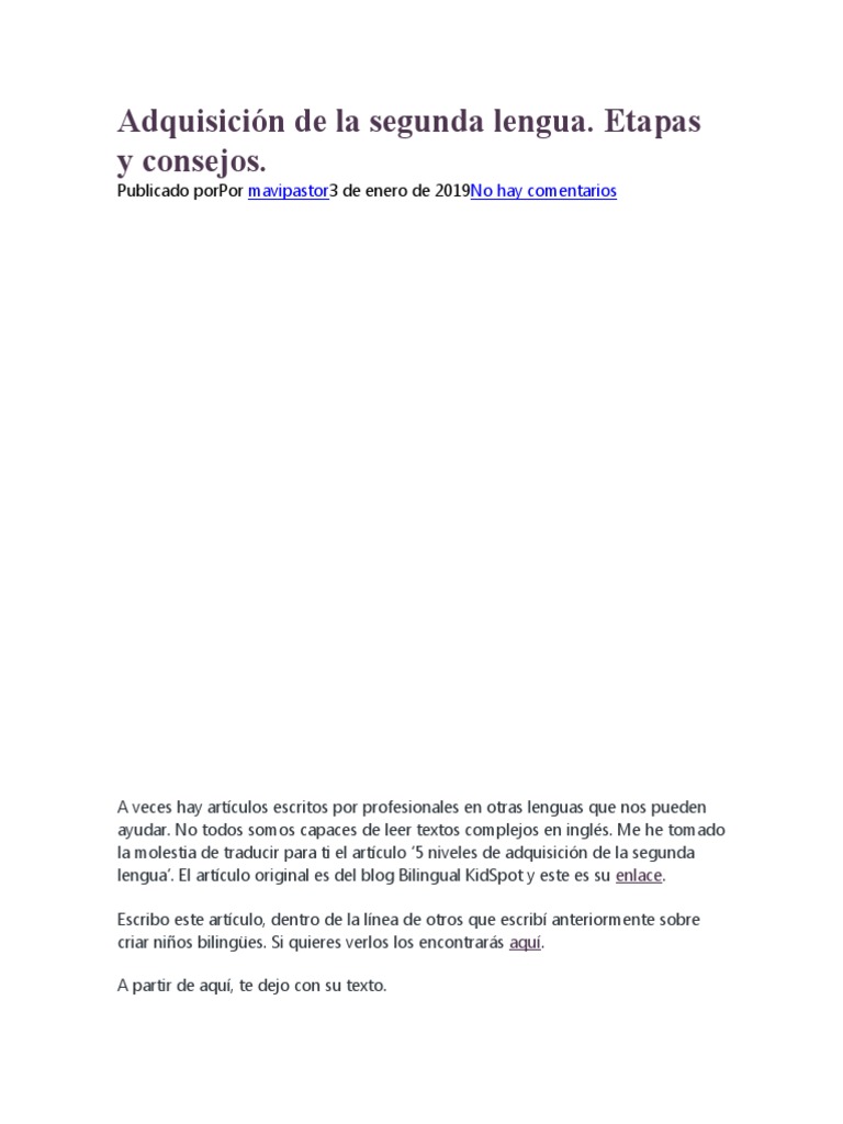 Adquisición de La Segunda Lengua | PDF | Segundo lenguaje | Aquisición de idioma