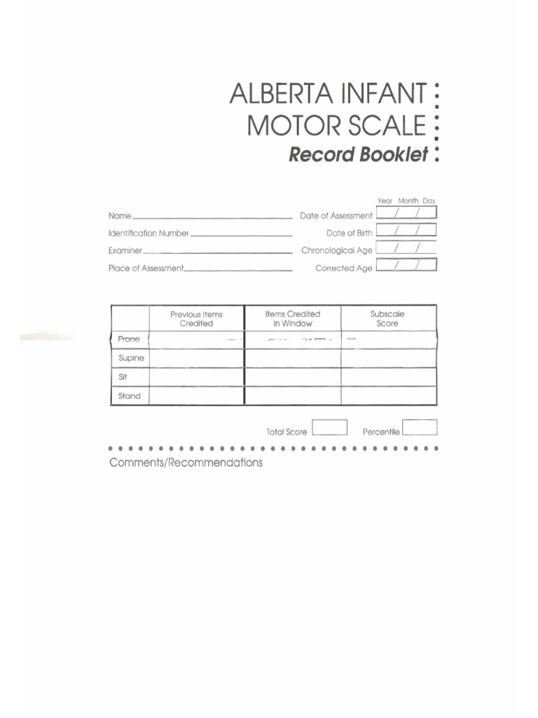Alberta Infant Motor Scale Records | PDF