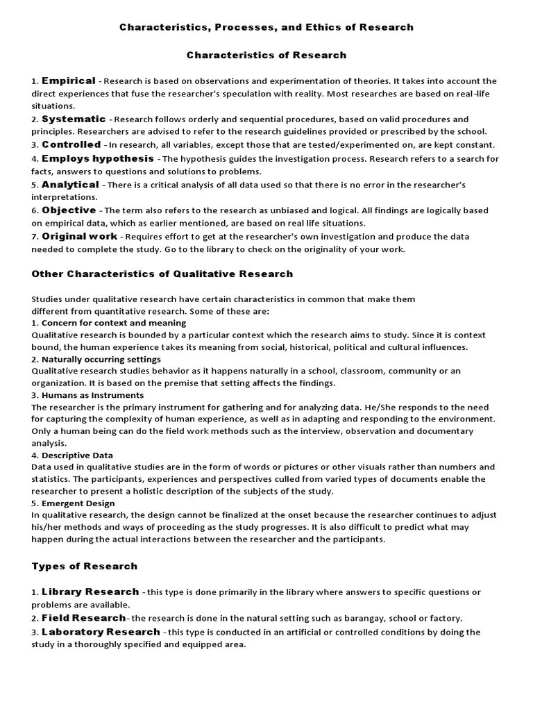Practical Research Handout 1 | PDF | Qualitative Research | Experiment