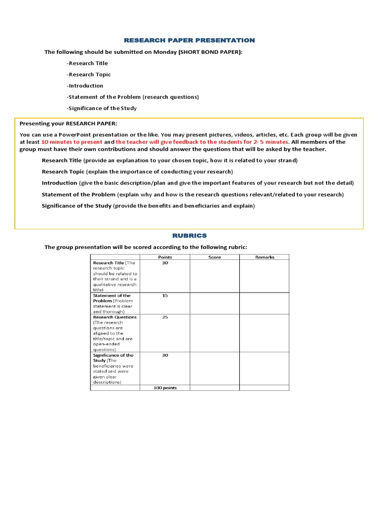 Student Research Presentation Guide | PDF