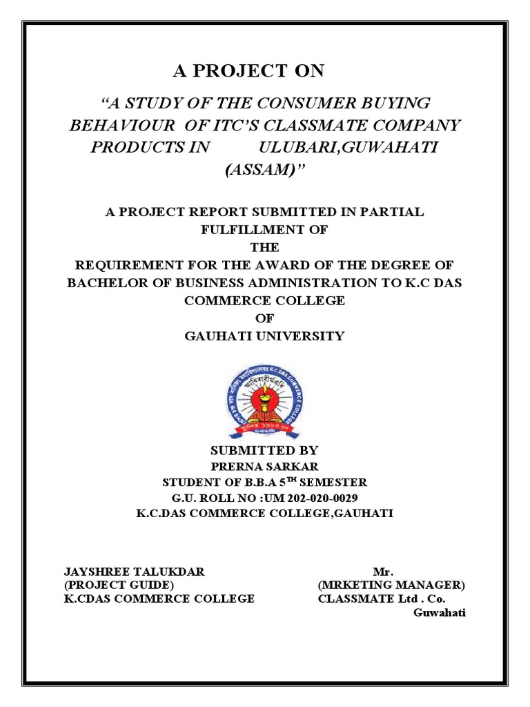 Classmate Project | Download Free PDF | Notebook | Consumer Behaviour