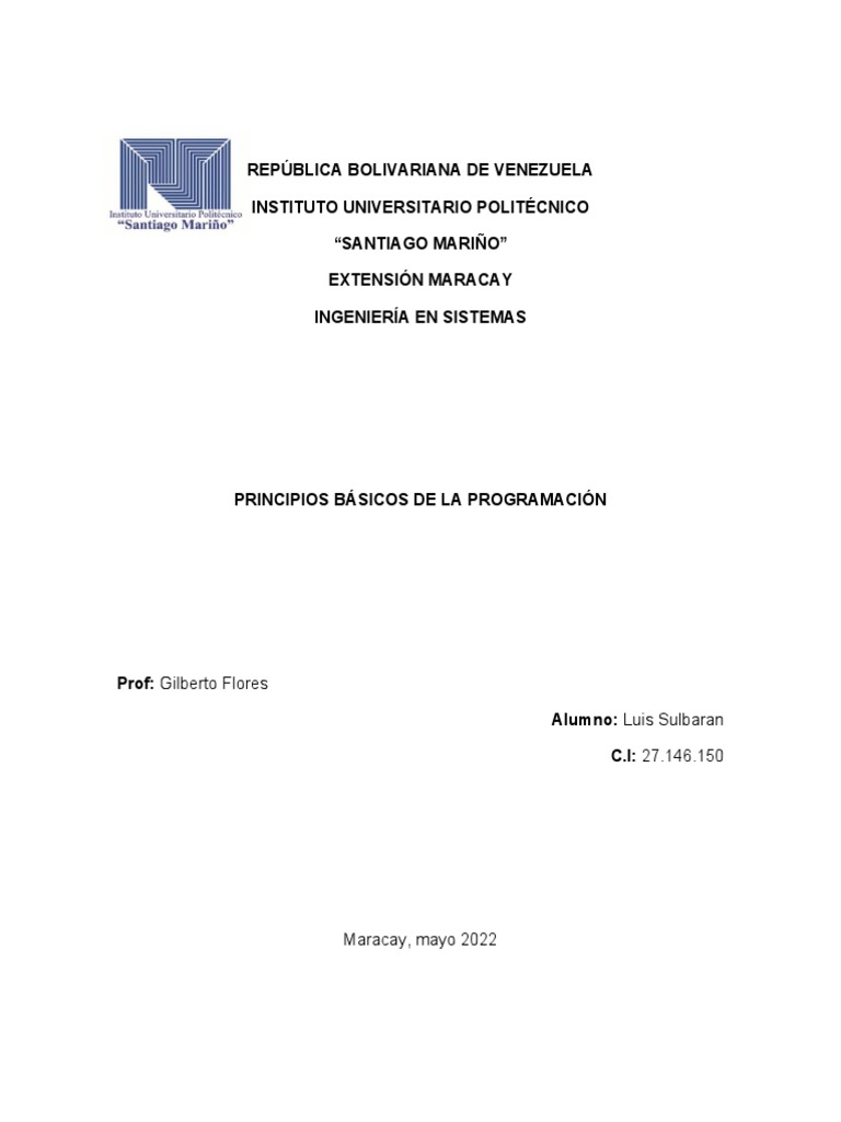 Principios Básicos de La Programación | PDF | Lenguaje de programación | Programación de ...
