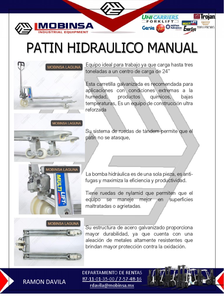 PATIN REFORZADO 3ton HIDRAULICO MANUAL | PDF