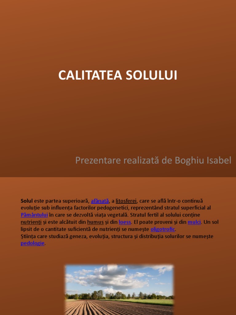Calitatea Solului | PDF