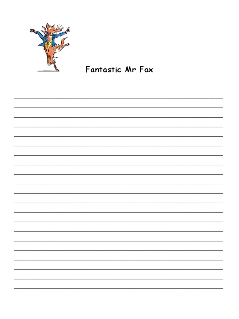 Fantastic MR Fox Writing Page | PDF