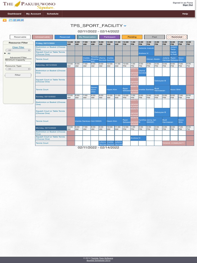 Booking Facility - Schedule | Download Free PDF | Hobbies | Entertainment