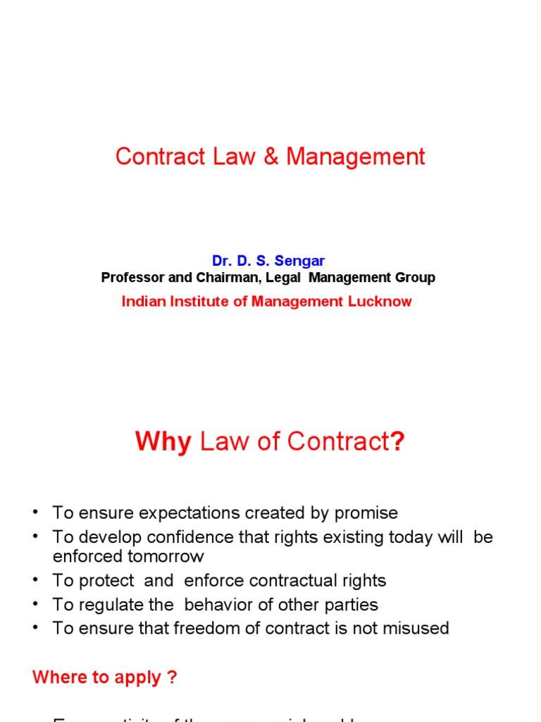 Contract Law Essentials and Management Guide | PDF