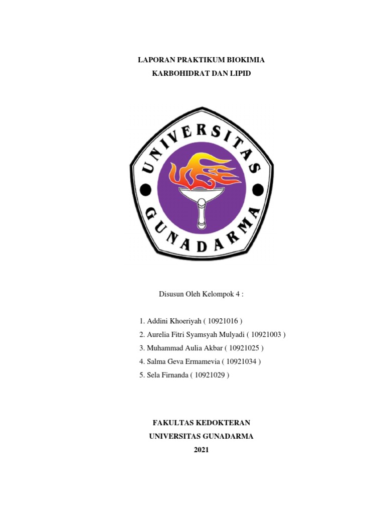 Laporan Praktikum Biokimia Kelompok 4 (Karbohidrat Lipid) | PDF Laporan Praktikum Biokimia Kelompok 4 (Karbohidrat Lipid) | PDF