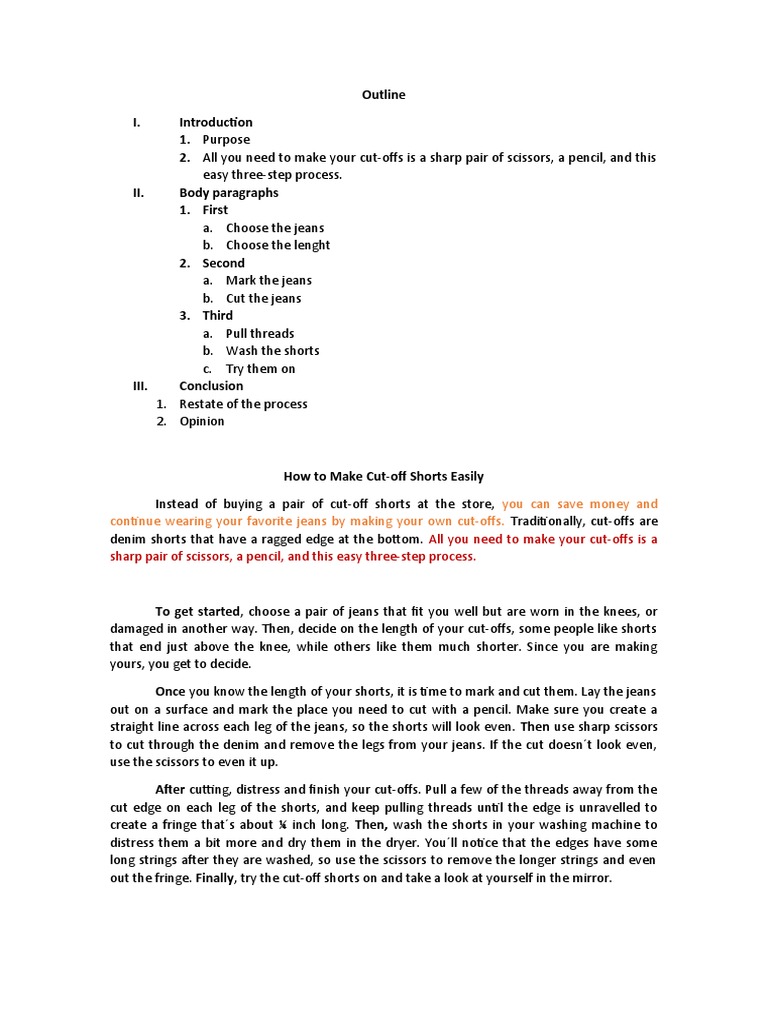 Example of A Process Essay | PDF | Jeans | Clothing