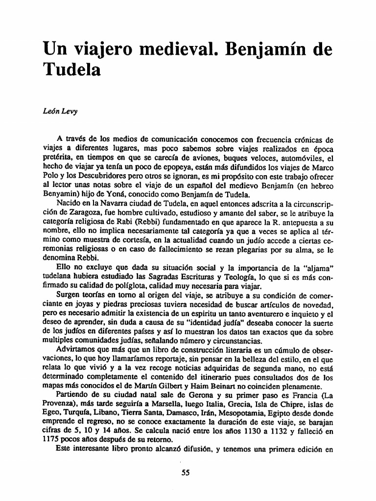 Un Viajero Medieval Benjamin de Tudela | PDF | Edades medias | El Cairo