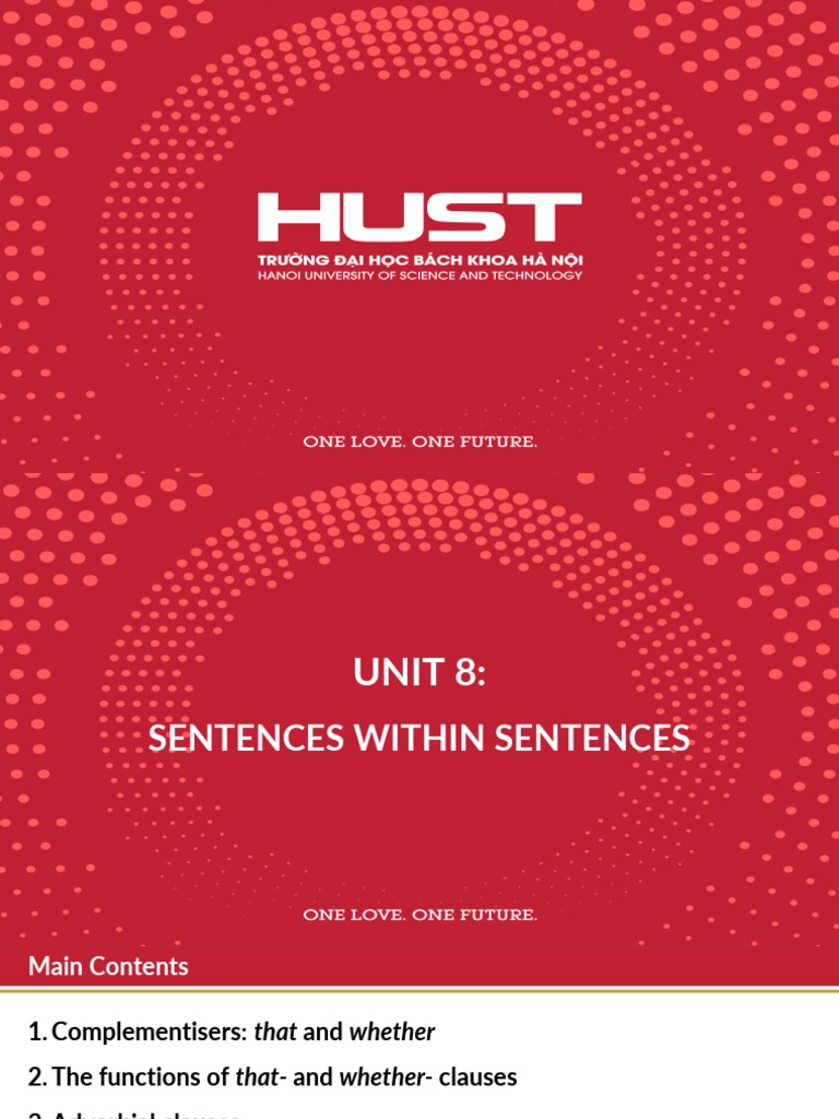 Unit 8 Sentences Within Sentences | PDF | Clause | Subject (Grammar)