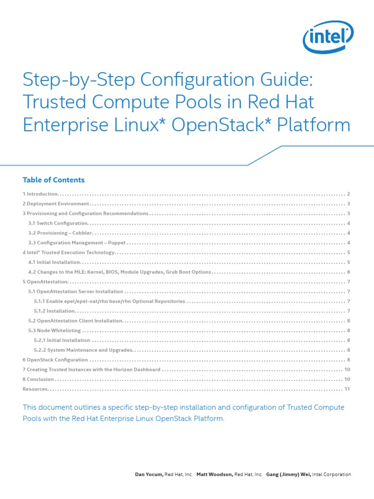 Config Guide For Trusted Compute Pools in Rhel Openstack Platform | PDF | Open Stack | Computer ...