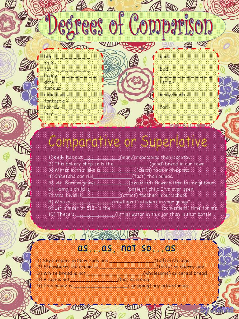 Adjectives and Comparison Degrees | PDF