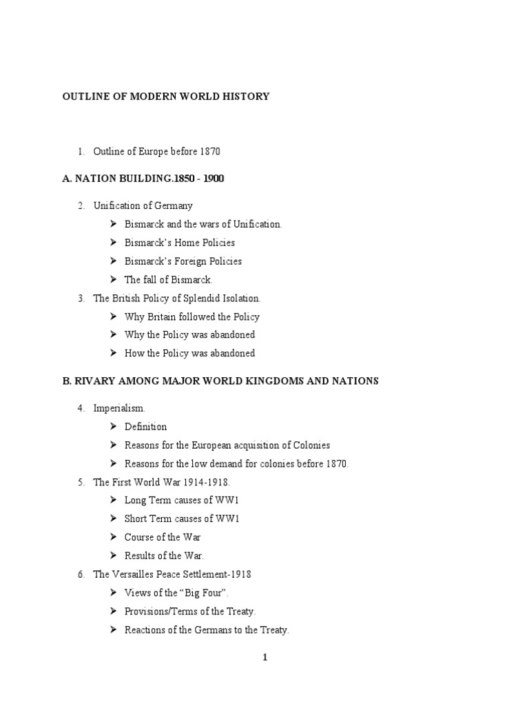 Modern World History ( | PDF | Otto Von Bismarck | German Empire