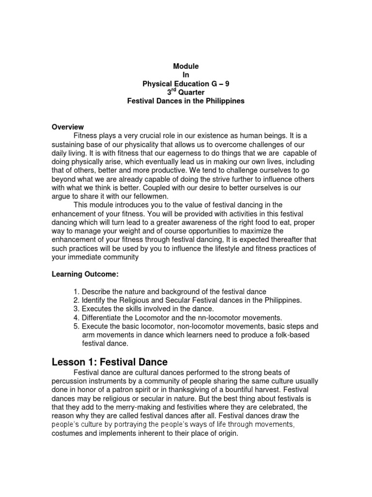 3rd Quarter Module in P.E G-9 | PDF | Anatomical Terms Of Motion