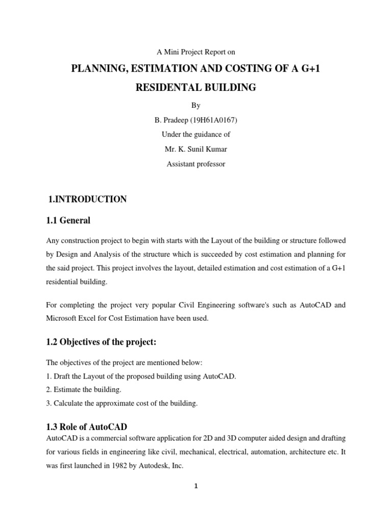 Pradeep Mini Project-1 | PDF | Auto Cad | Microsoft Excel