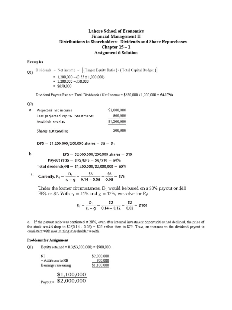 FM II Assignment 6 Solution W22 | PDF