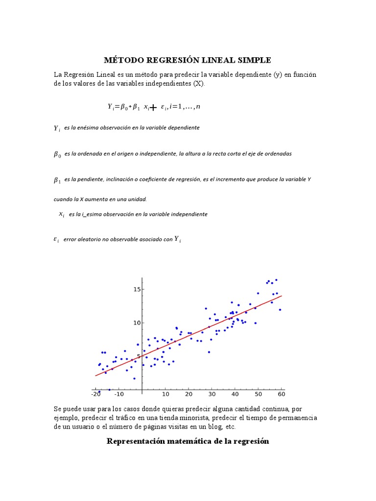 Método Regresión Lineal Simple Y Multiple Diferencias | PDF | Regresión lineal | Análisis de ...