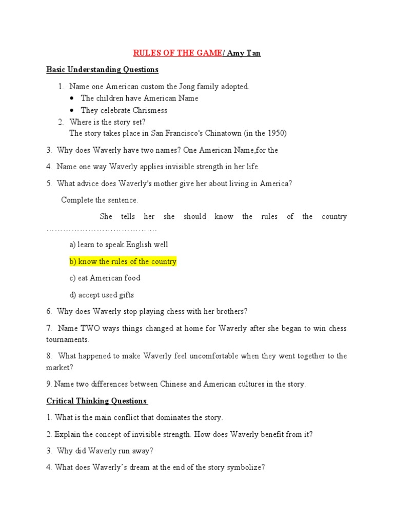 Review Questions Rules of The Game | PDF | Psychology | Cognitive Science