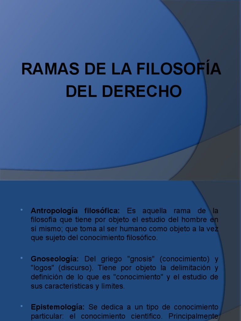 Ramas de La Filosofía Del Derecho. | PDF | Filosofía