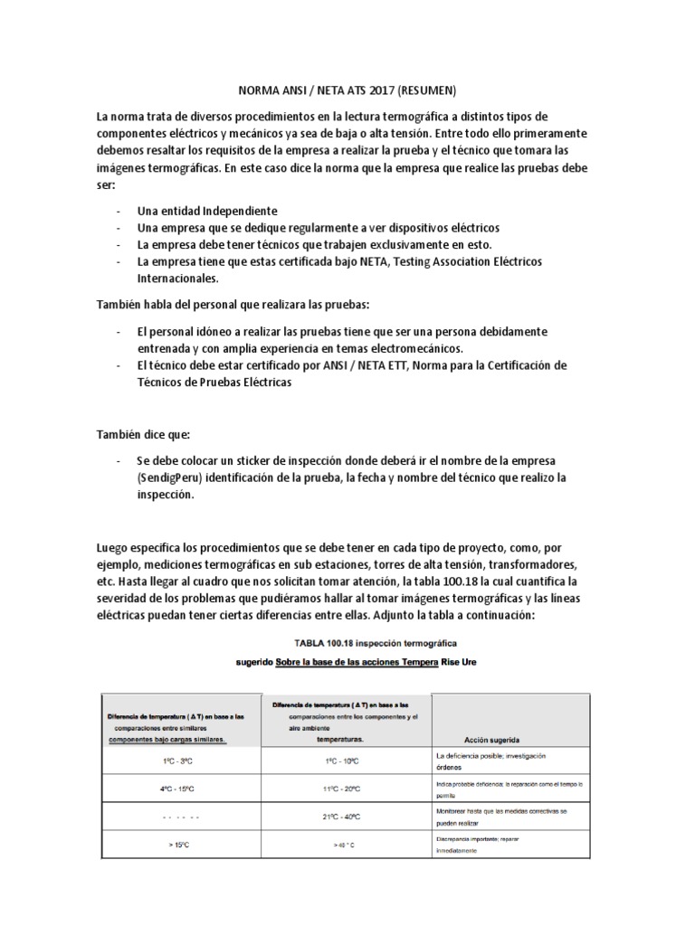 Norma Ansi Neta Ats 2017-Resumen | PDF