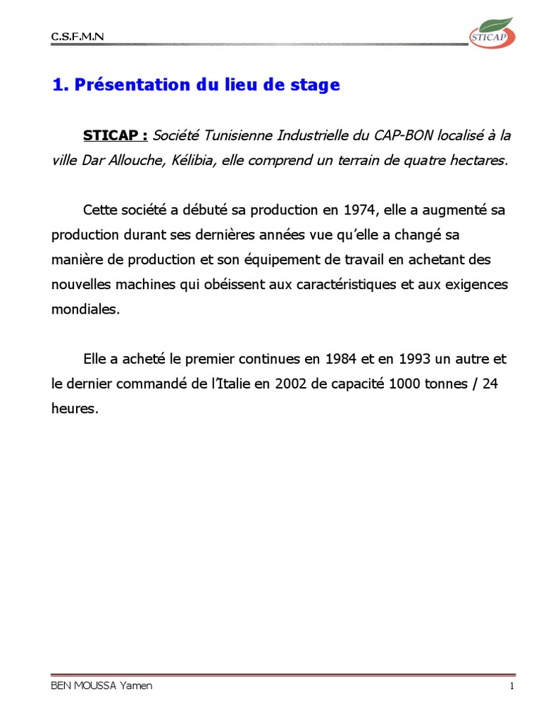 04 Présentation Du Lieu de Stage | PDF | Affaires | Maison et jardin