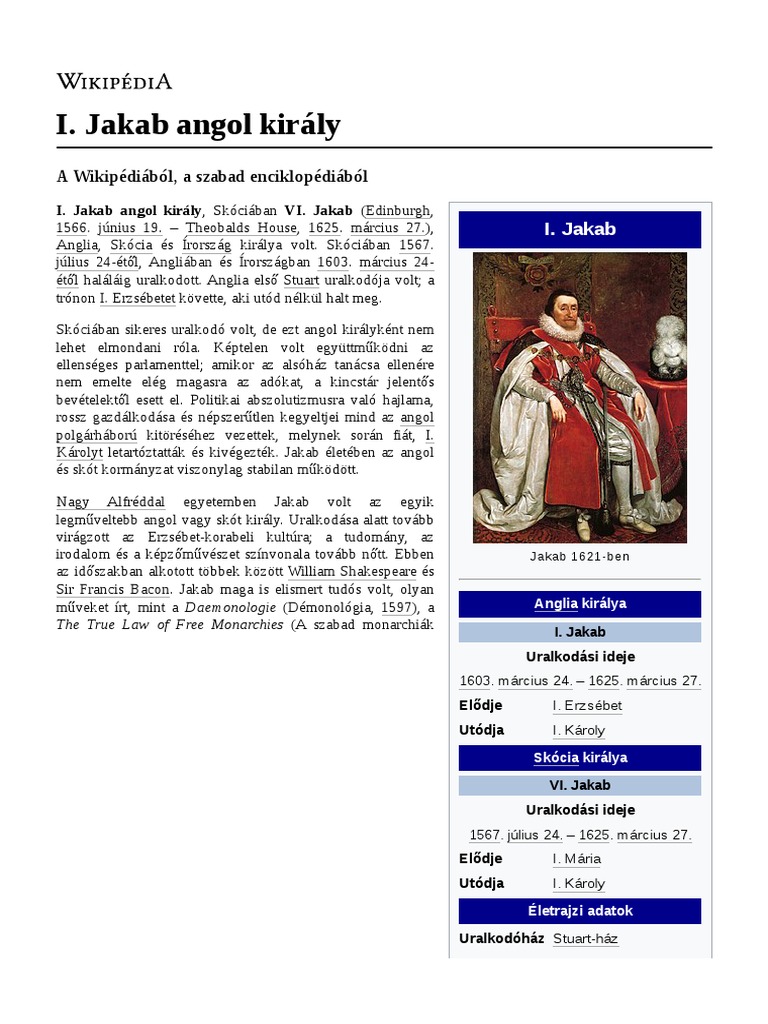 I. Jakab Angol Király | PDF