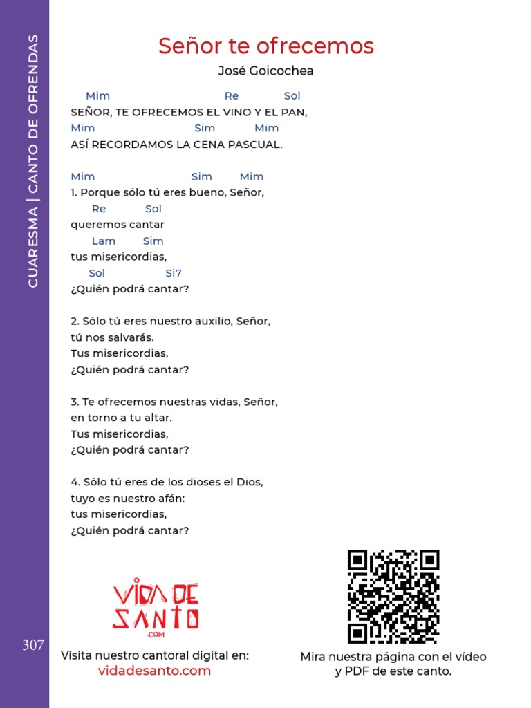 Señor, te ofrecemos el vino y el pan | PDF