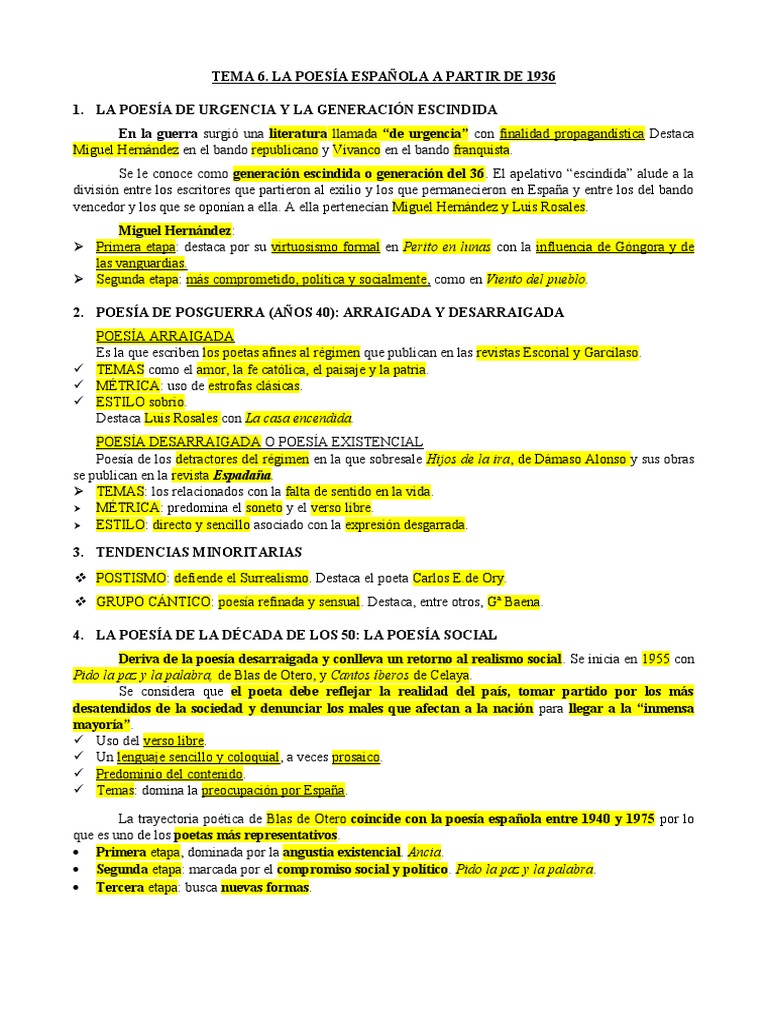Poesía Española: Arraigada y Desarraigada | PDF | Poesía | Literatura ...