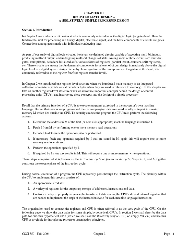 Cpu Design | PDF | Central Processing Unit | Logic Gate