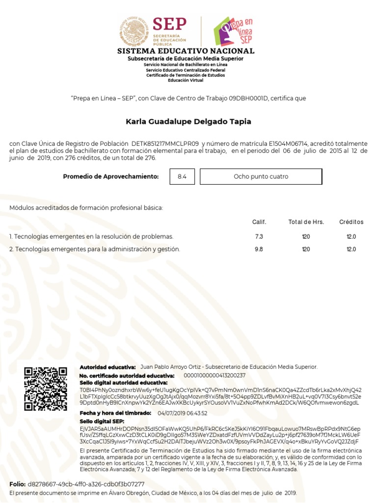 Certificado V5 | Descargar gratis PDF | Plan de estudios