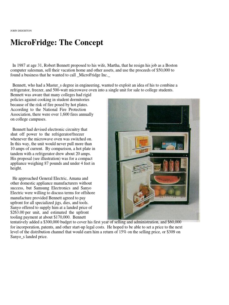 MicroFridge: College Dorm Appliance Innovation | PDF | Dormitory | Retail