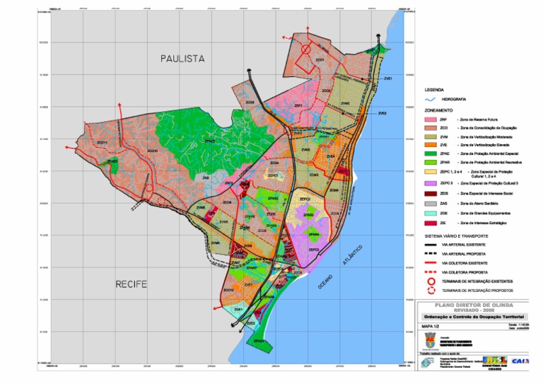 Plano Diretor Olinda Anexoiv Mapa Zoneamento 2008 | PDF