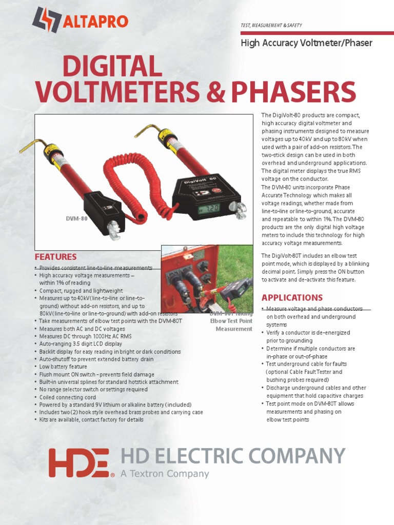 DVM 80 Digital Voltmeters Literature | PDF | Voltage | Manufactured Goods