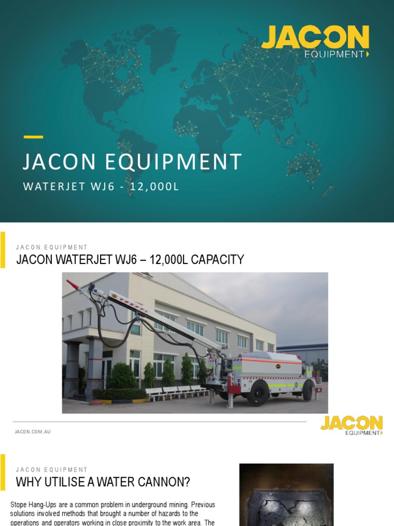Jacon Waterjet WJ6: Mining Safety Solution | PDF | Truck | Water