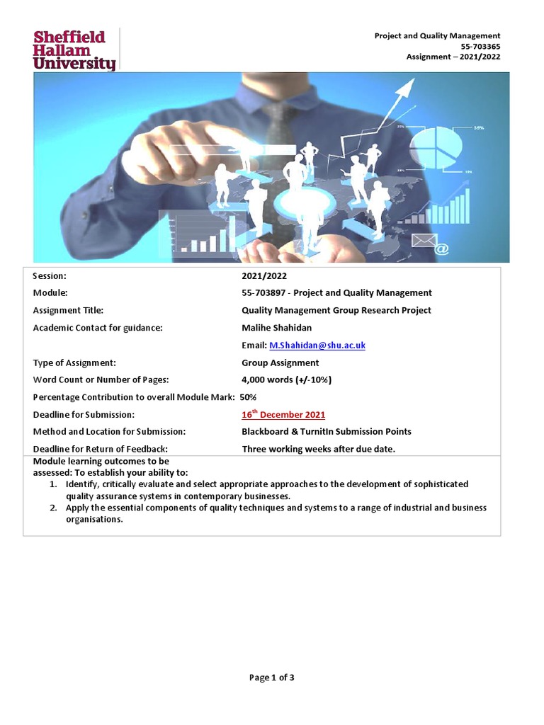 Quality Management Group Project Guide | PDF | Turnitin | Methodology