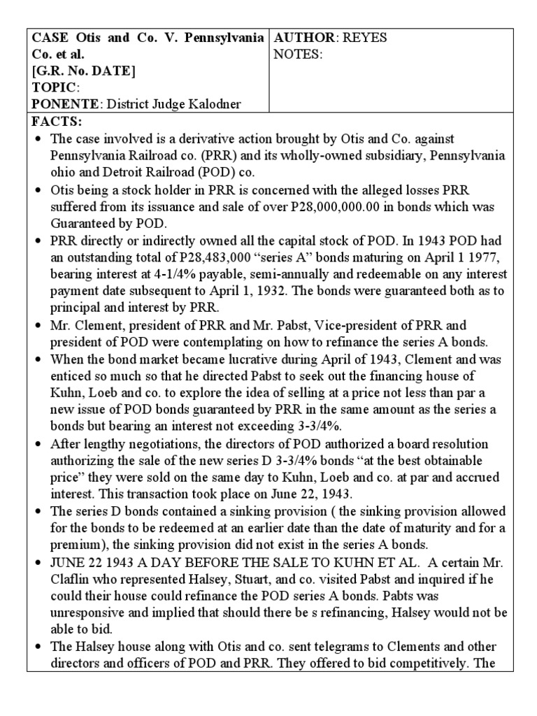148 Otis-Co.-V-PRR | PDF | Bonds (Finance) | Negligence