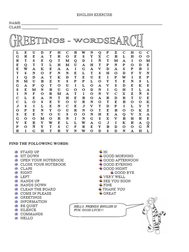 Greetings Wrodsearch Crosswords 30573 | PDF