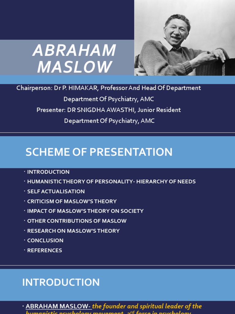 Abraham Maslow | PDF | Self Actualization | Motivational