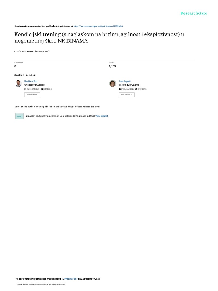 Trening Djece Brzina Agilnost Eksplozivnost | PDF