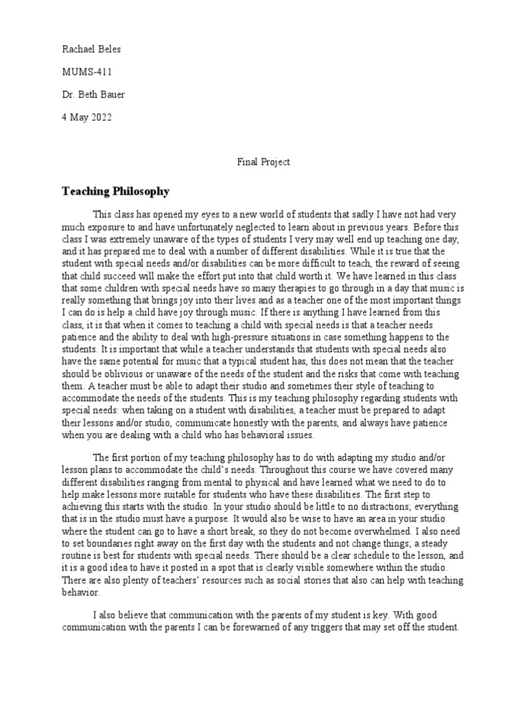 Final Project-1 | PDF | Special Education | Teachers