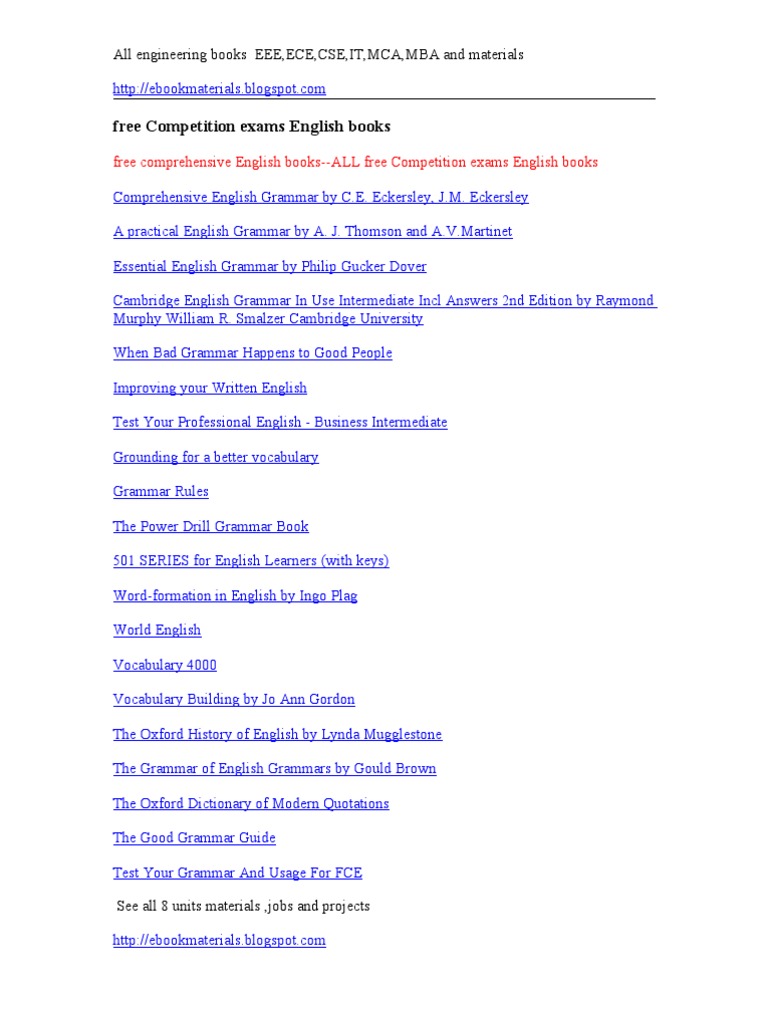 Free Competition Exams English Books | PDF | English Grammar | English ...