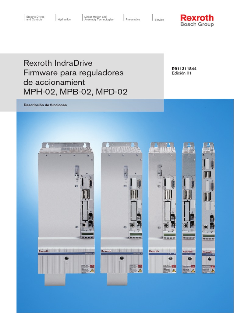 Rexroth Indradrive Firmware para Reguladores de Accionamient Mph-02, Mpb-02, Mpd-02 | Descargar ...