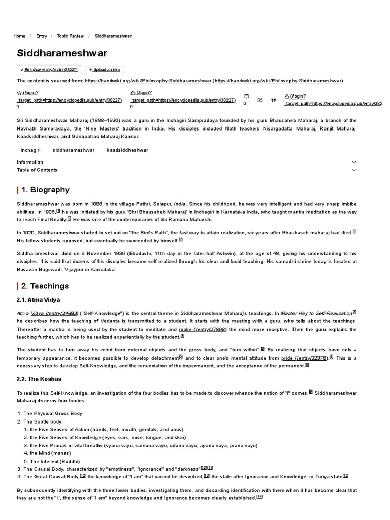 Siddharameshwar - Encyclopedia MDPI | PDF | Āstika | Indian Philosophy